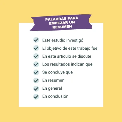 Cómo empezar un resumen: palabras y frases en el inicio ️